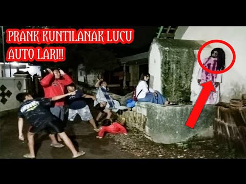 AUTO LARI BUGIL !! PRANK KUNTILANAK TERLUCU GANGGUIN BOCIL LAGI NONGKRONG BOCI AUTO NANGIS 🤣🤣