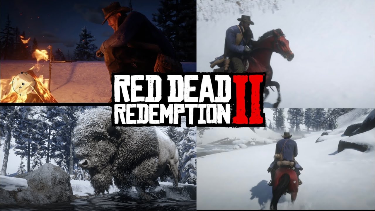GO TO SNOW OF RDR2 AND HUNTING THE LEGENDARY WHITE BISON AND RELAX ...