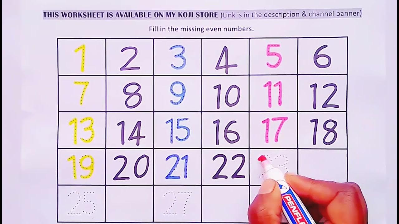 counting even numbers| 2 to 30| 123 numbers for kids|counting in 2's ...