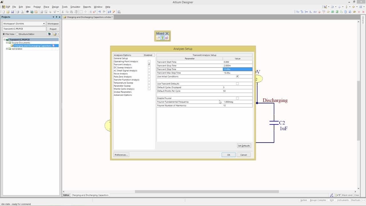 How to perform Transient Analysis (Time Domain simulation) in SPICE ...