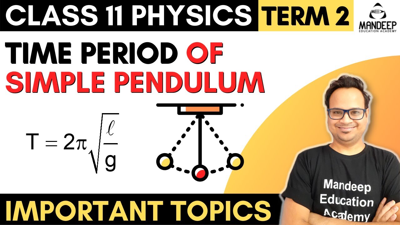 Time Period Of Simple Pendulum Class 11 Physics Term 2 Derivation Shm