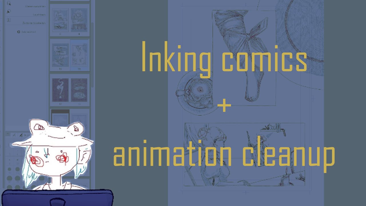inking comic pages then animation time - YouTube