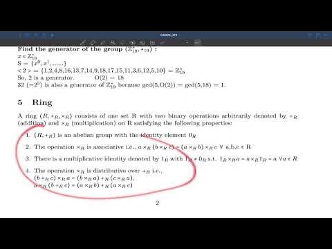 Ring Theory | Maths Pre-requisite for AES | Advance Encryption Standard ...
