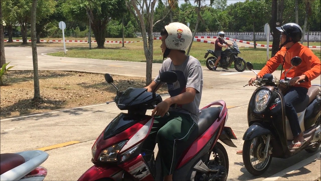 Thailand Motocycle Driving License Test Phuket - YouTube