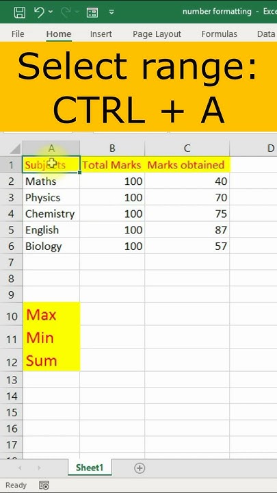 Total Rowmax Valuemin Valuesumexcel Hacksexcel Tips And Trickseasy Excel Tutorialslearn