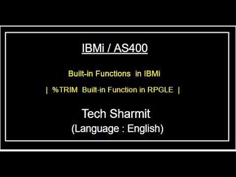 IBMi (AS400) - %Trim Built-in function | built in functions rpgle | as400 for beginners in ...