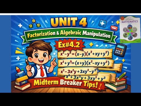 Class 9 Math | Unit 4 | Factorization and algebraic manipulation | Ex 4.2 | FBISE New Book - YouTube
