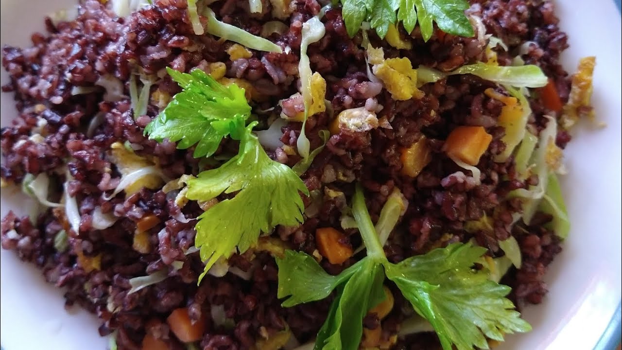 Fried Black Rice with Mixed Vegetables and Eggs. (Recipe#3) - YouTube