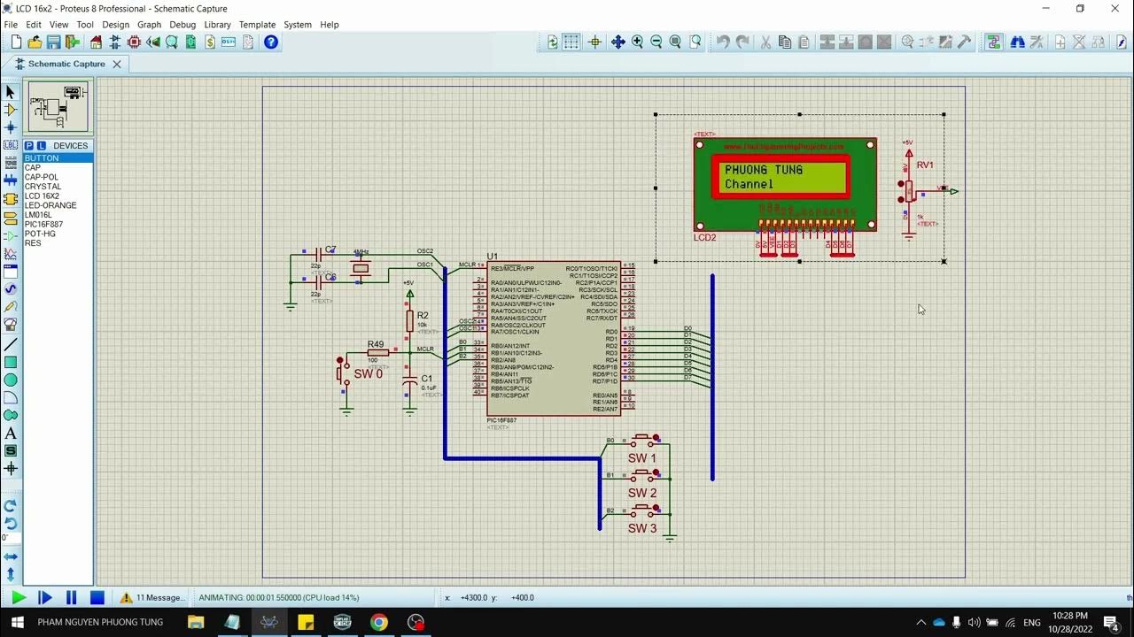 MPLAB X IDE & XC8 || PIC16F887 || LCD - 5.1: Chữ thường - YouTube