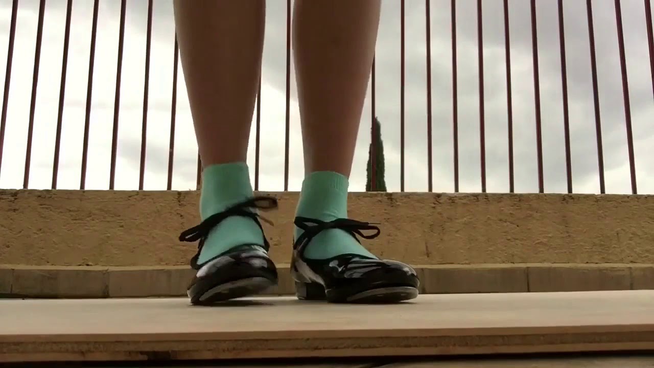 Stormy Day and Tap dancing in Turquoise Socks (Shiny Tap Shoes) - YouTube