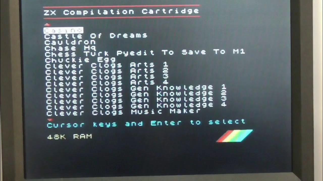 ZX Spectrum Interface 2 ZXC4 Re-programmable ROM Cartridge loading ...
