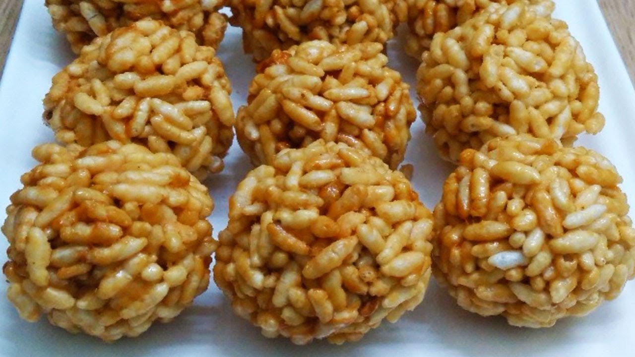 Murmura Laddu Recipe - Puffed Rice Laddu Recipe/Kheel ke laddu - Easy ...
