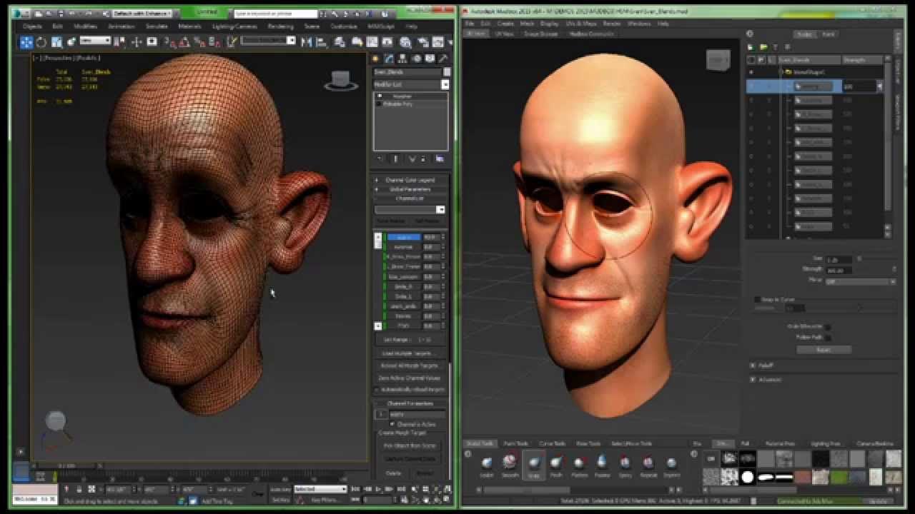 Autodesk Mudbox Sculpt & Paint Layers to 3ds Max (non-destructive interop) - YouTube