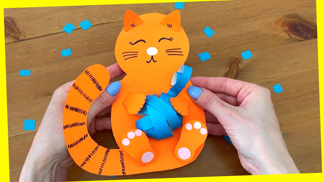 Cute Cat out of Paper - crafts for toddlers #papercrafts # ...