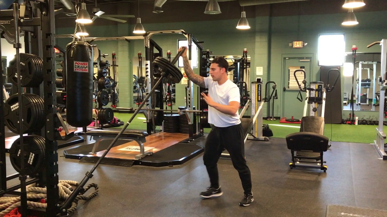 Landmine Single Arm Split Jerk - YouTube