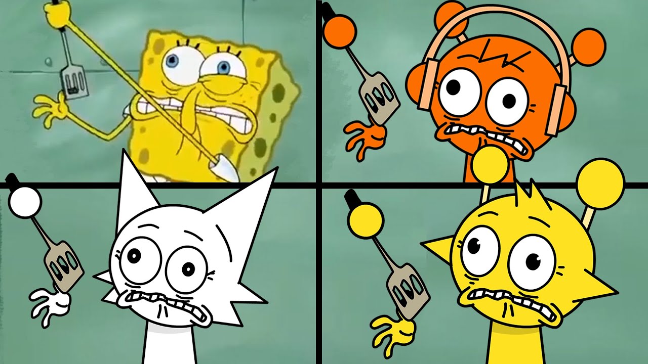 SpongeBob Removing A Splinter but it's Oren, Wenda, Simon (SPRUNKI ...