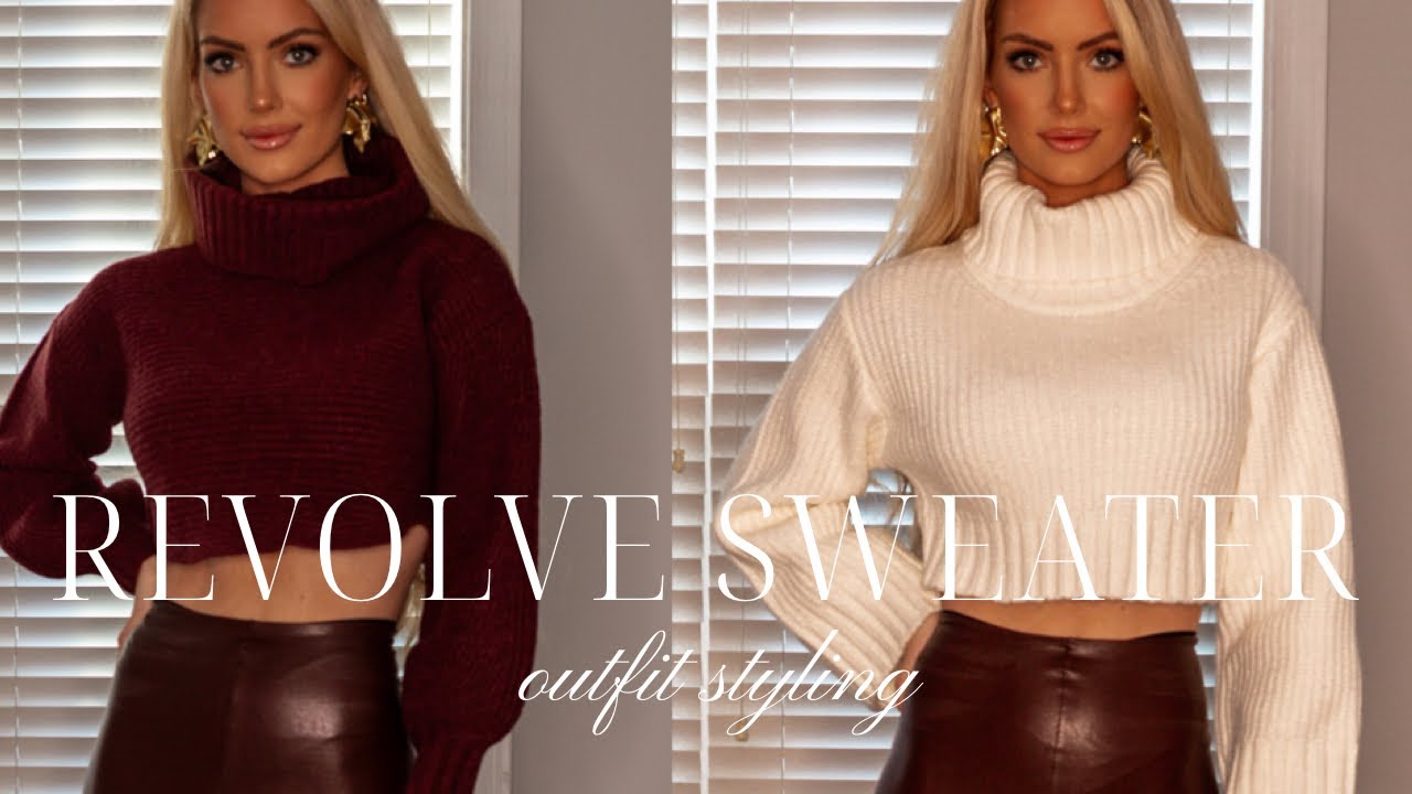 Two Revolve Crop Sweater Outfits Styled - YouTube