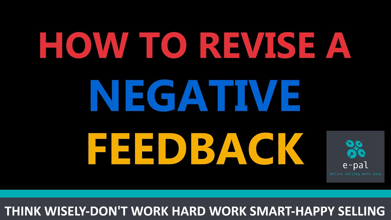 How to Revise a Negative Feedback on ebay - YouTube