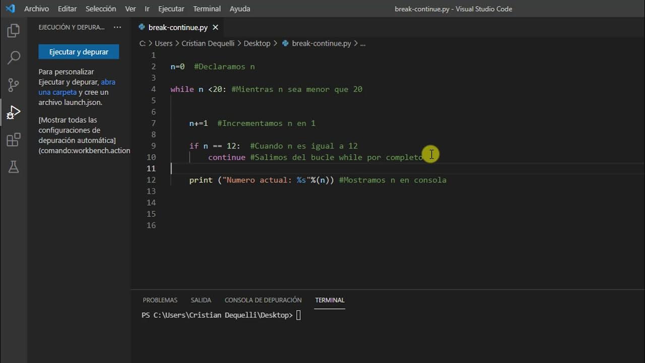 Diferencia entre Break y Continue | Programación Fácil | Python ...