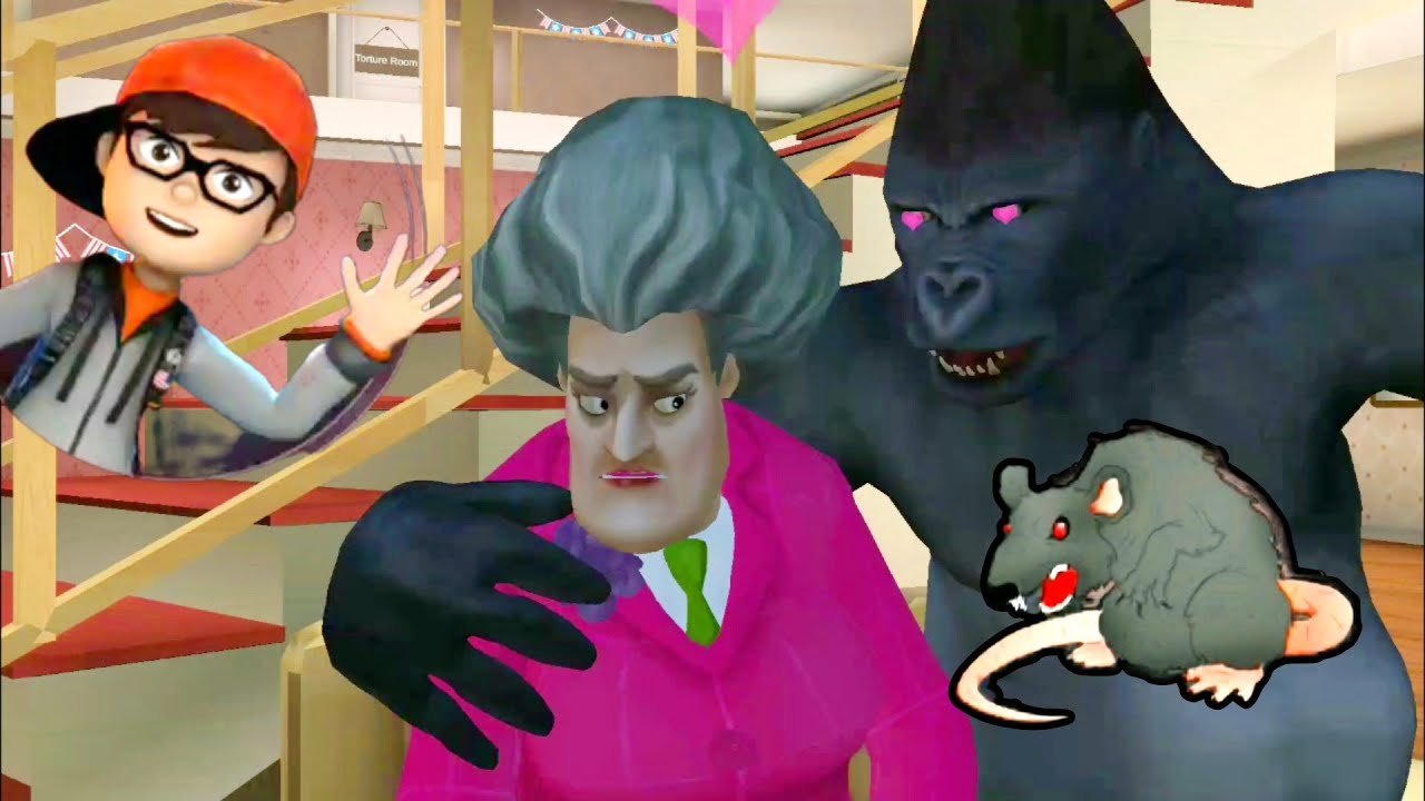 Scary Teacher 3D | Rats And Gorilla Attack Pranks For Miss T With No ...