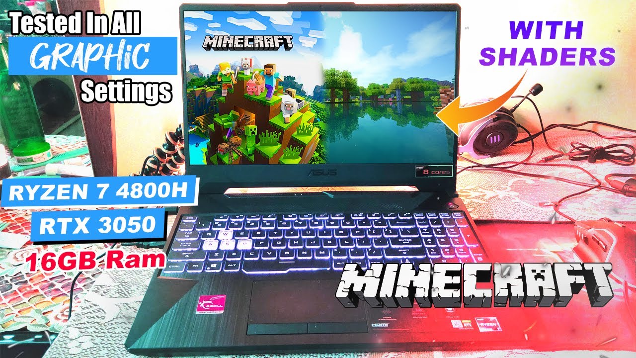Minecraft With Shaders Tested On Asus TUF A15 | RTX 3050 + R7 4800H ...