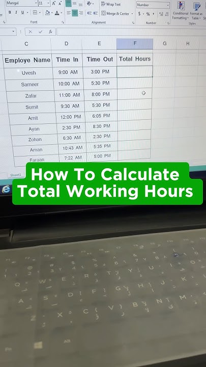 How to Calculate Working Hours in Excel || #shorts #Excel #trending - YouTube