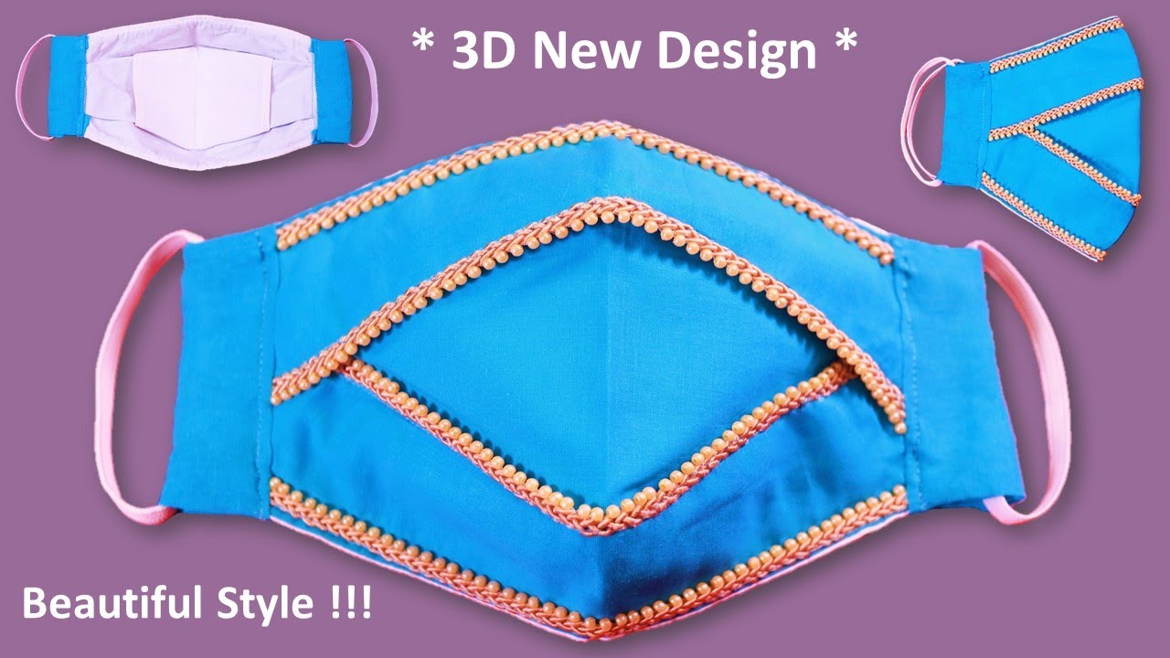 Beautiful 3D DIY Face Mask Sewing Tutorial with Filter, New Design ...