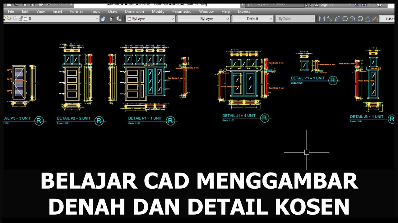 Detail Kusen Pintu dan Jendela AutoCAD - YouTube