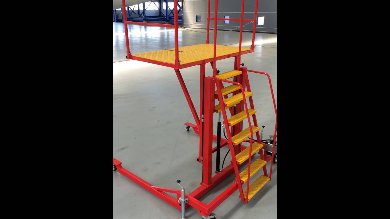 Widebody Aircraft wheel weel access stands / platforms - YouTube