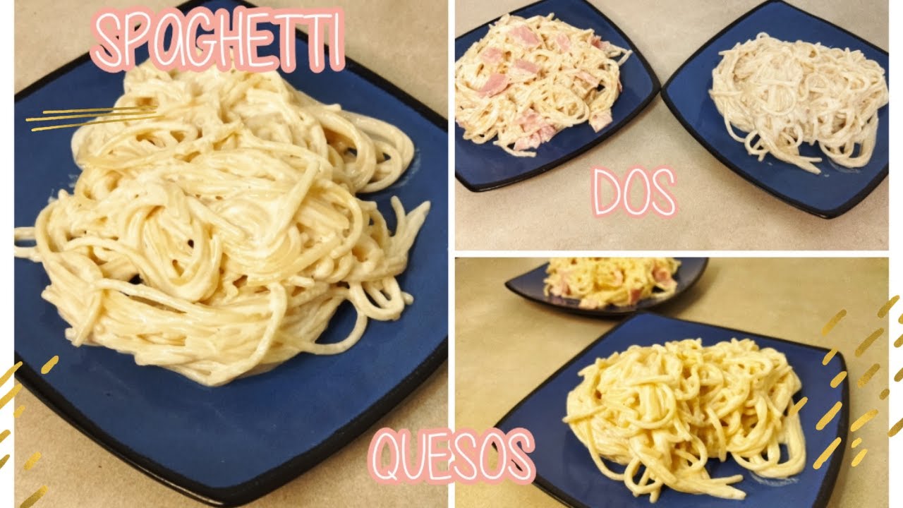 Spaghetti blanco receta 2 quesos. DELICIOSO - YouTube