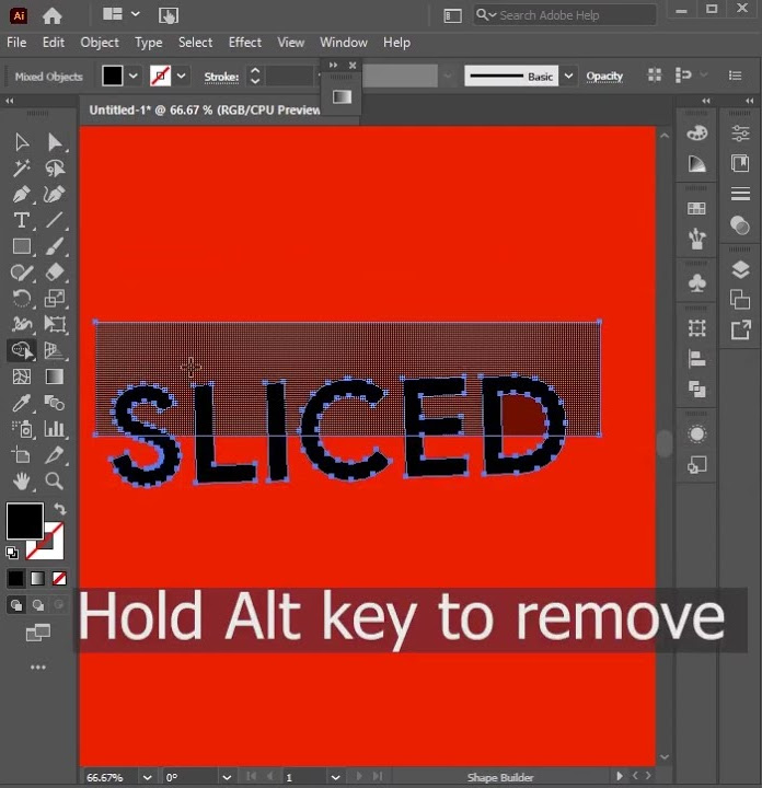 how to create sliced text effect in illustrator | #shorts - YouTube