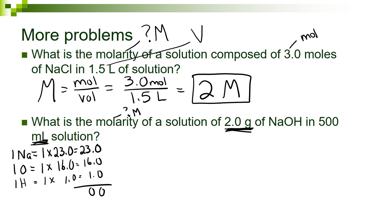 Ch 07 part 3 Solution Concentration - YouTube