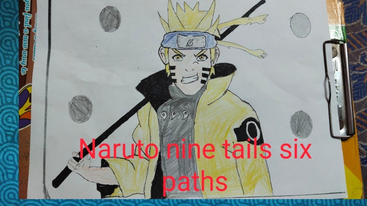 How to draw Naruto nine tails six paths - YouTube