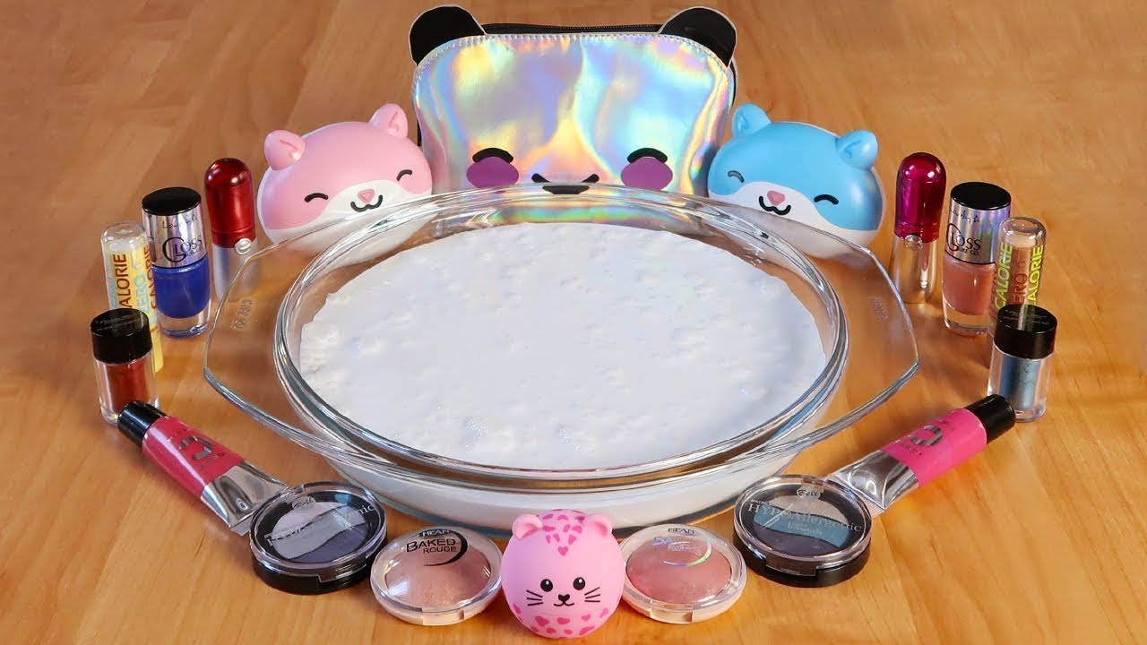 Mixing Makeup Into Glossy Slime ! SLIME SMOOTHIE ! SATISFYING SLIME ...