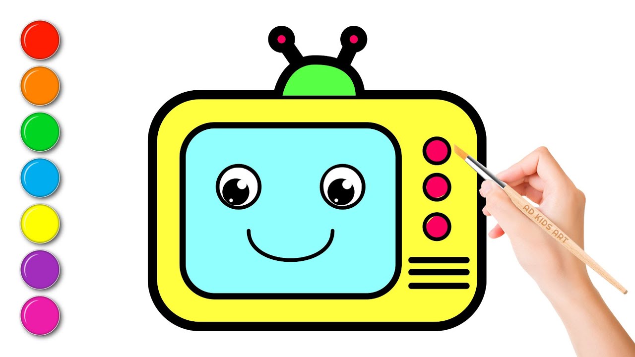Cute Television Drawing, Painting and Coloring For Kids - YouTube