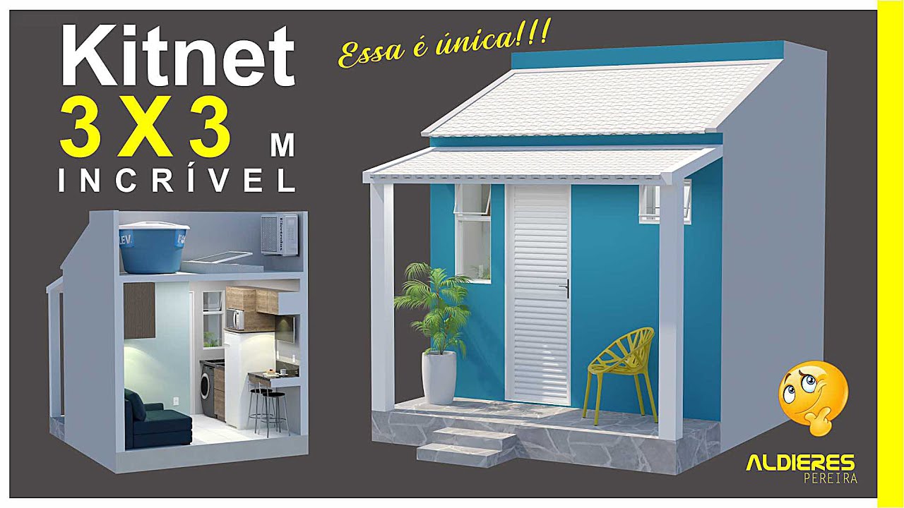 Kitnet 3 x 3 metros - Incrível 9m²/Totalmente térreo/Kitnet de baixo ...
