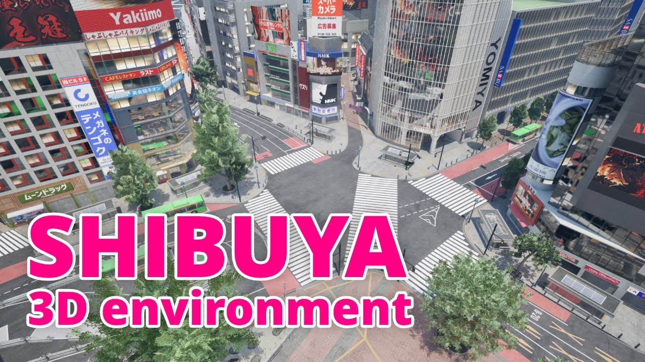 Shibuya Crossing 3D environment - YouTube