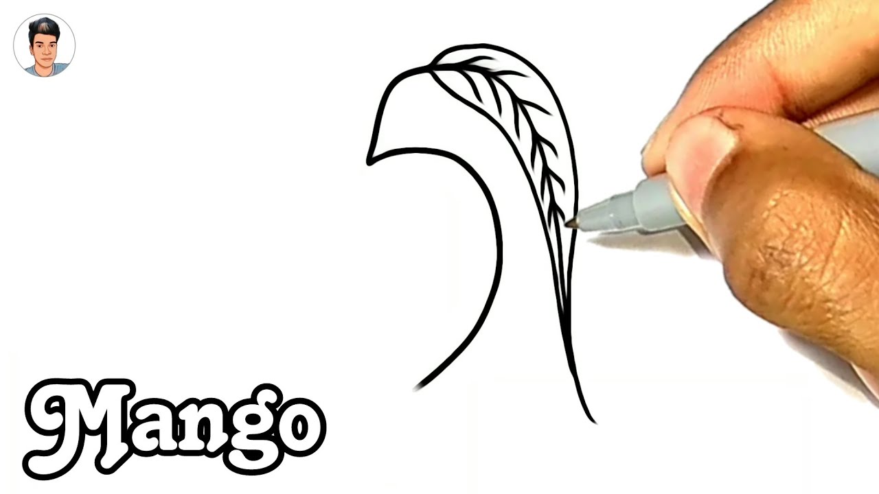Mango Drawing Easy | How To Draw Mango From Number 5 | Mango Drawing ...