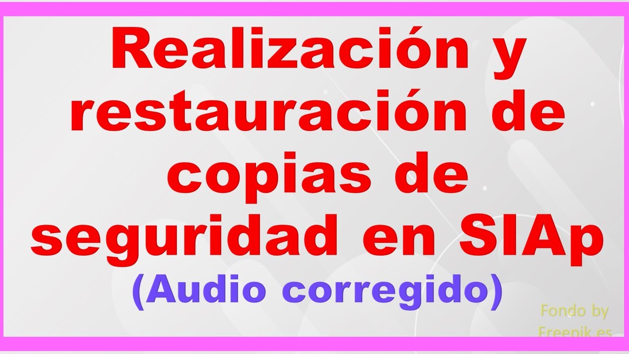 Realización y restauración de copias de seguridad con el SIAp AFIP ...