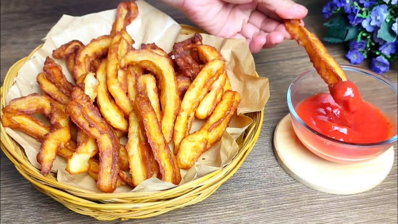Recipe Crispy Potato Churros - Potato Churros & Sauce - YouTube