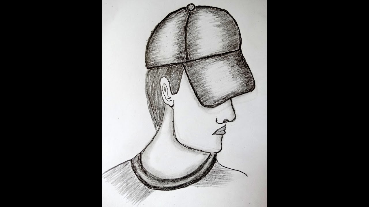 Cap Boy | Easy Pencil Drawing Boy with Cap| - YouTube