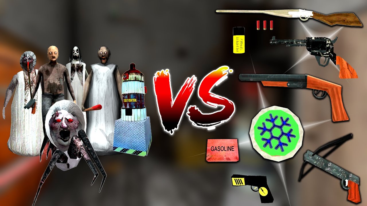 Granny 1.9 Remake Family Vs All Weapons - YouTube