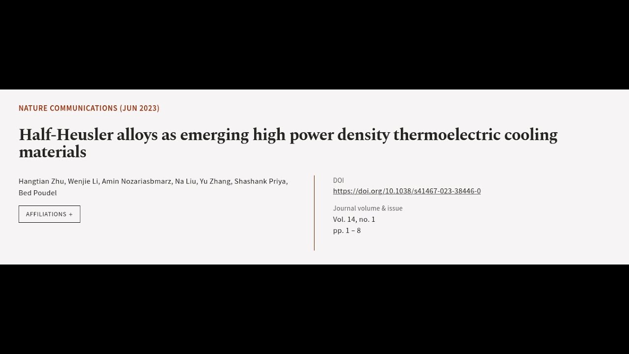 Half-Heusler alloys as emerging high power density thermoelectric ...