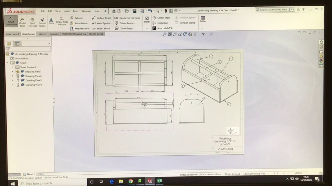 CCB T&D Dept - Solidworks - working drawing - adding a parts list table ...