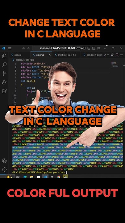 How to change text color in c language #coding #code #python # ...
