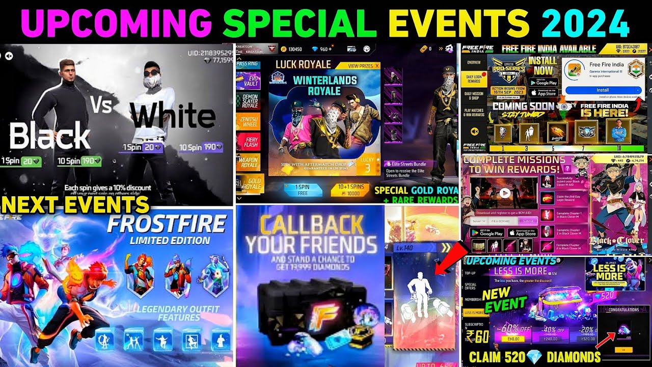 FF Max 🔥 Upcoming Events 2024 🥳 Free Rewards | event Free Fire || FF ...