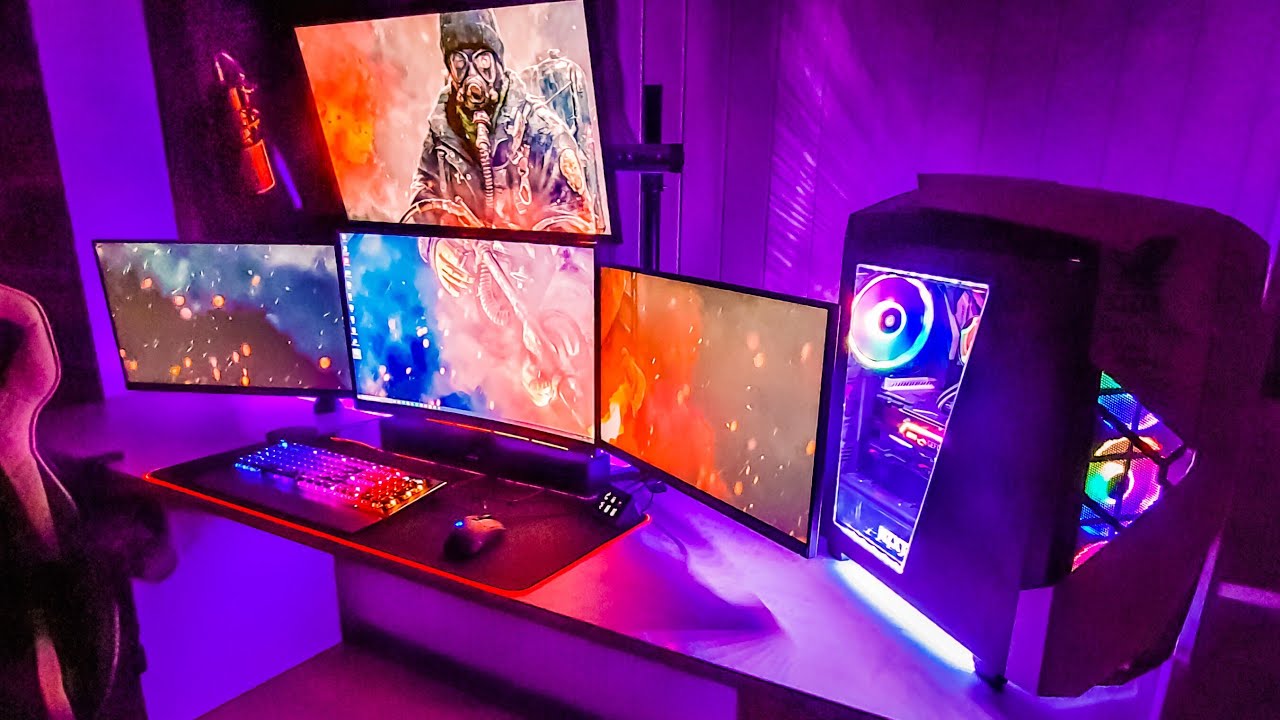 LE SETUP RGB QUADRUPLE ECRANS D'UN ABONNE - YouTube