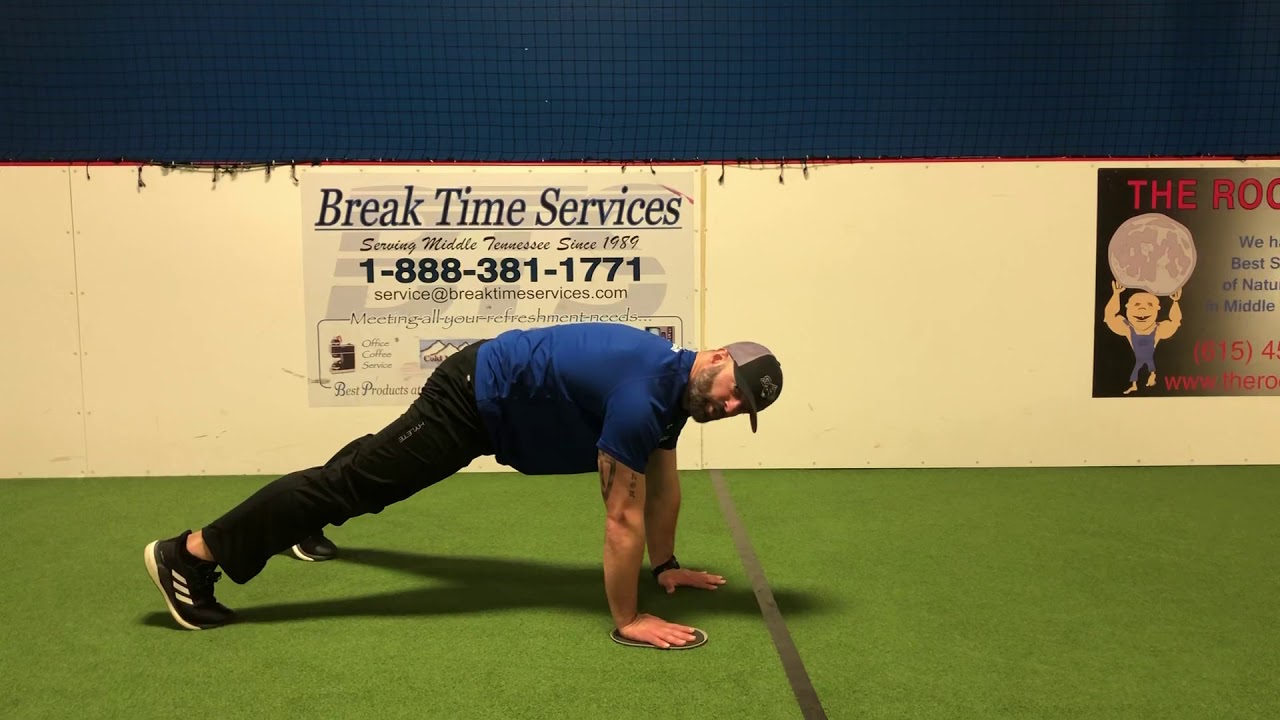 Push-up plank with slider outward circle - YouTube