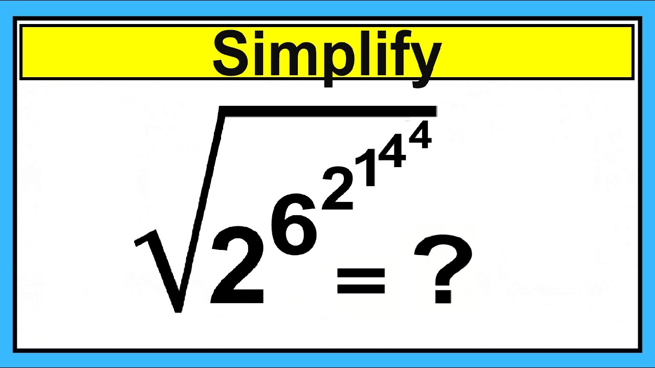 Nice Square Root Math Simplification - YouTube