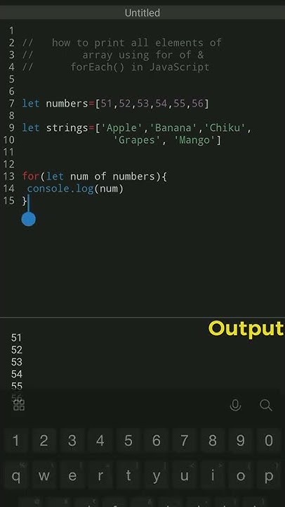 Print All Elements Of An Array Using For Of And Foreach Youtube